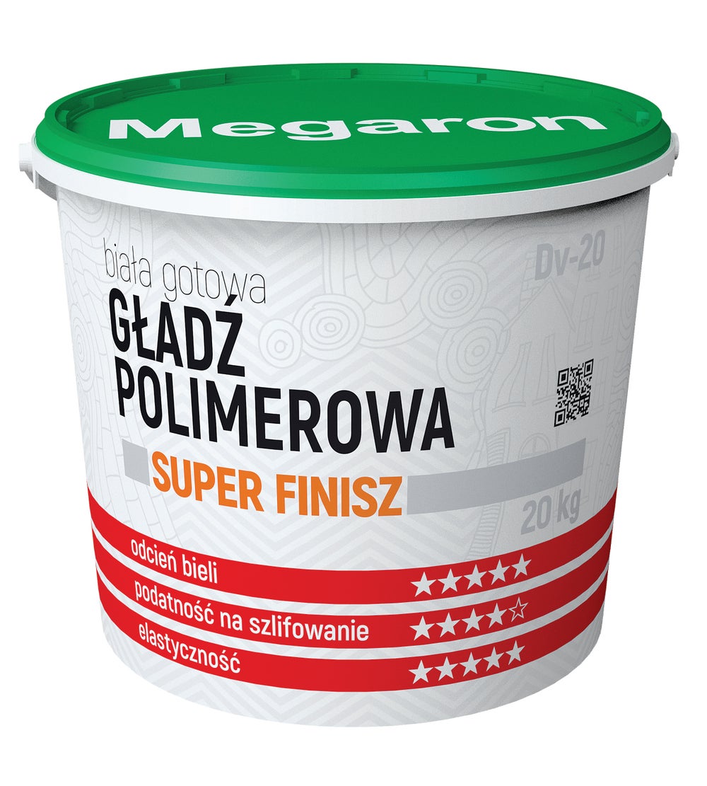 Gładź polimerowa Megaron Super Finisz 20 kg, biała
