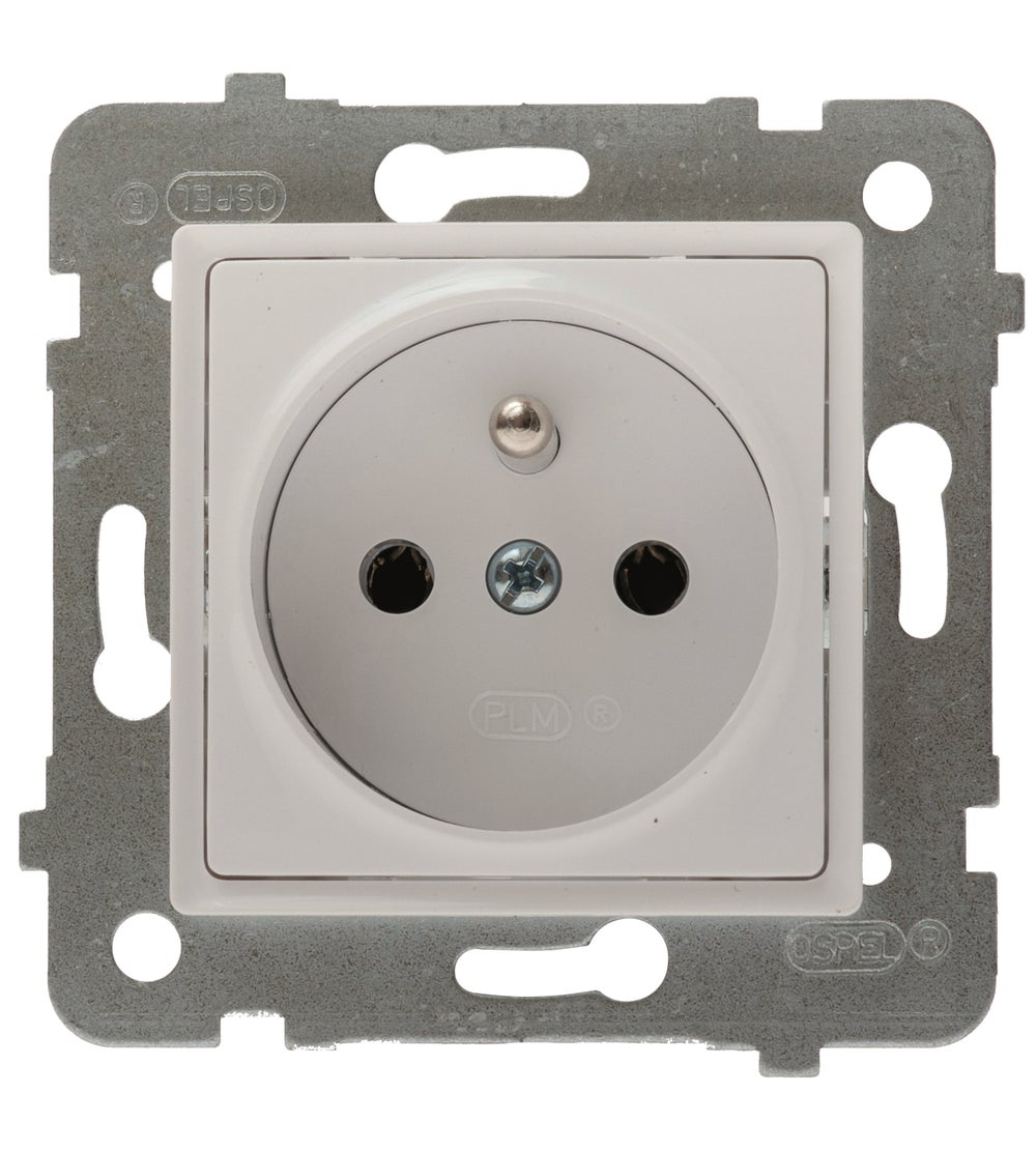 Polmark Rosa biały gniazdo pojedyncze z uziemieniem