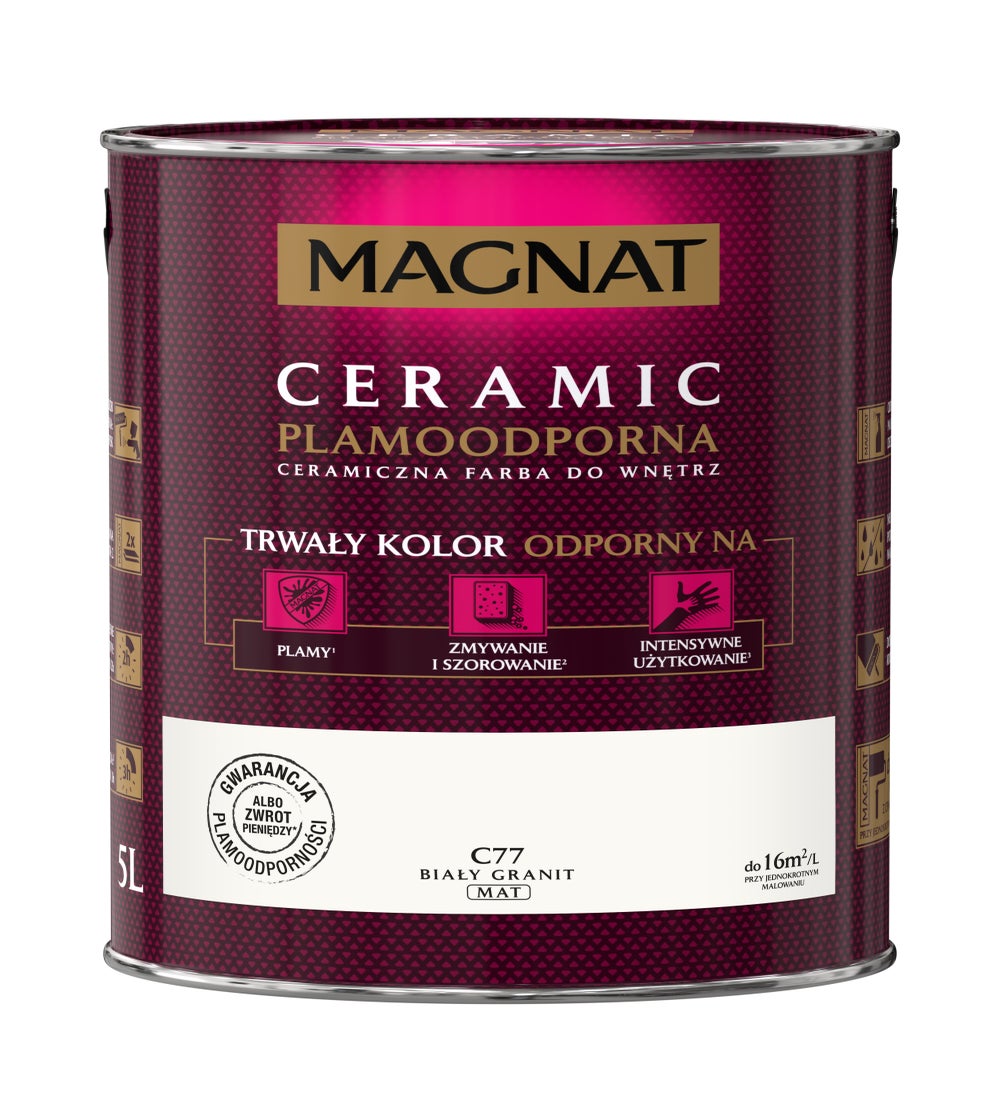 Farba Magnat Ceramic Biały Granit 5l