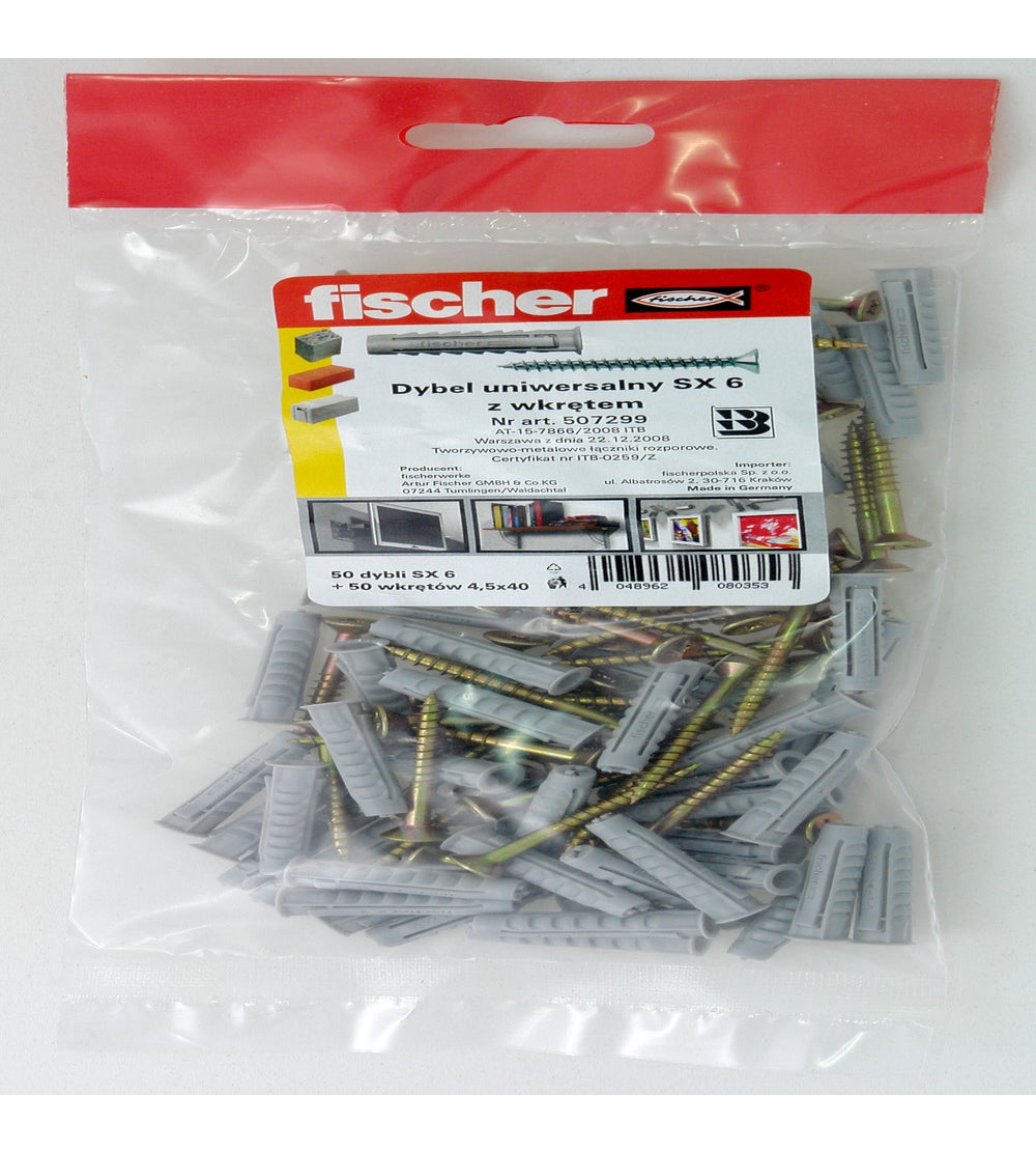 Kołek rozporowy SX z wkrętem 6.0x30 mm (50 szt.)