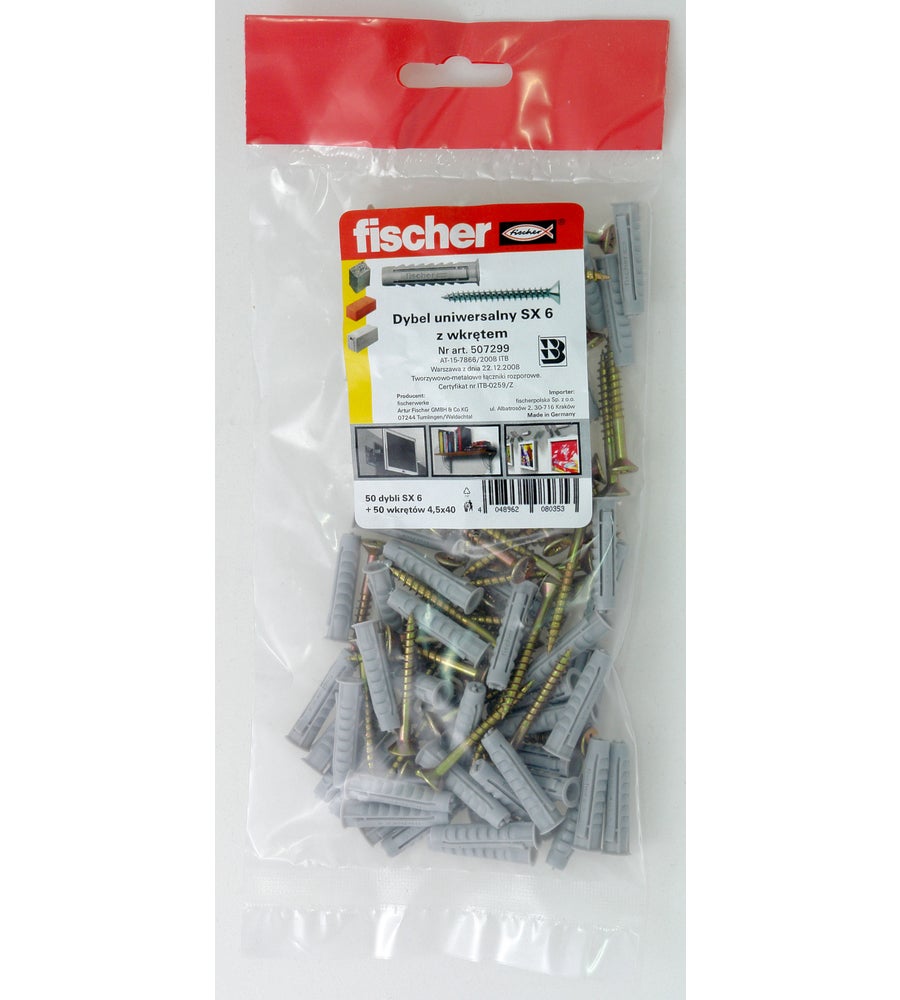 Kołek rozporowy SX z wkrętem 6.0x30 mm (50 szt.) Kołek rozporowy SX z wkrętem 6.0x30 mm (50 szt.)