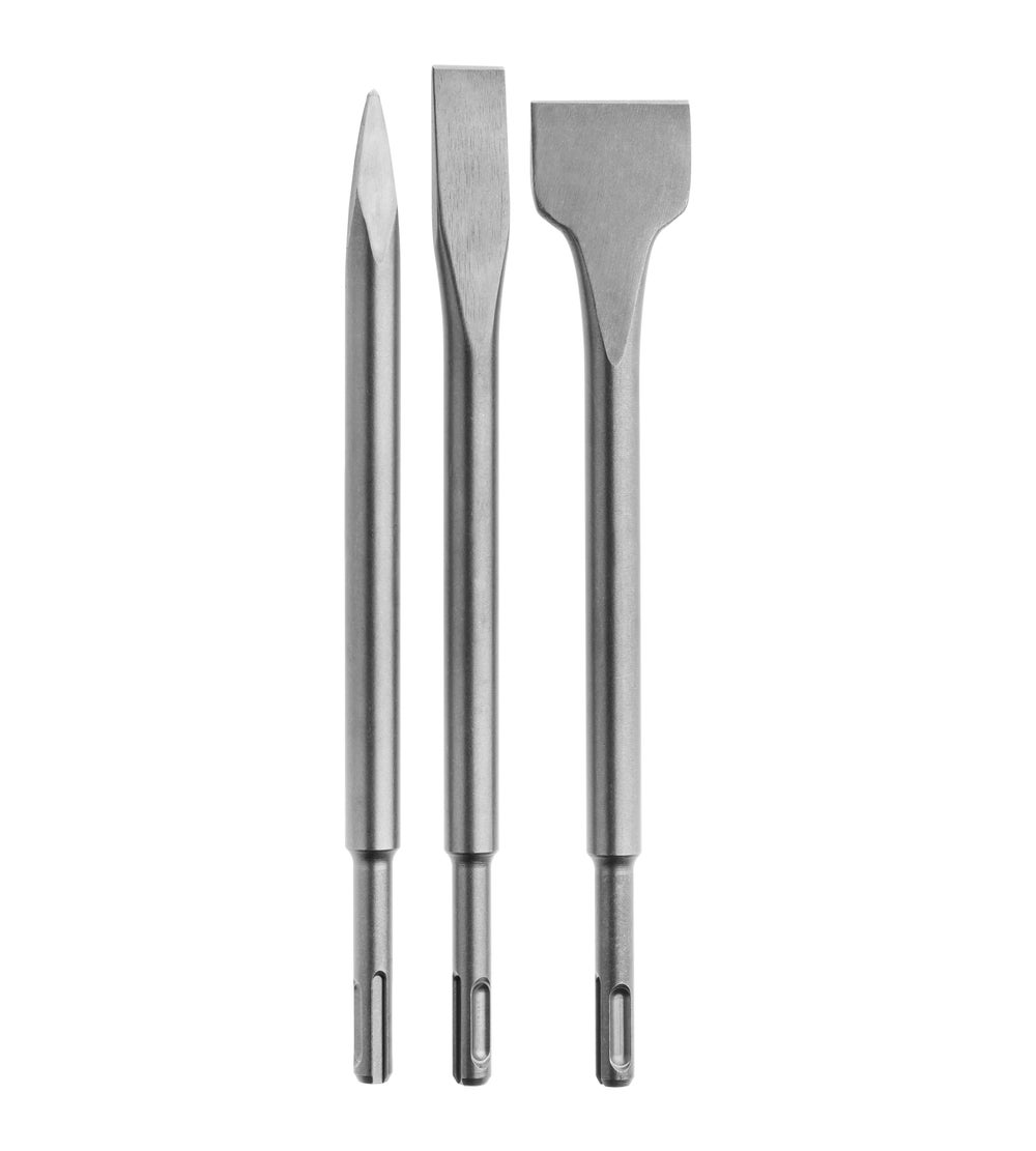 Dłuta płaskie i szpicak SDS-Plus 250 mm, 3 szt.