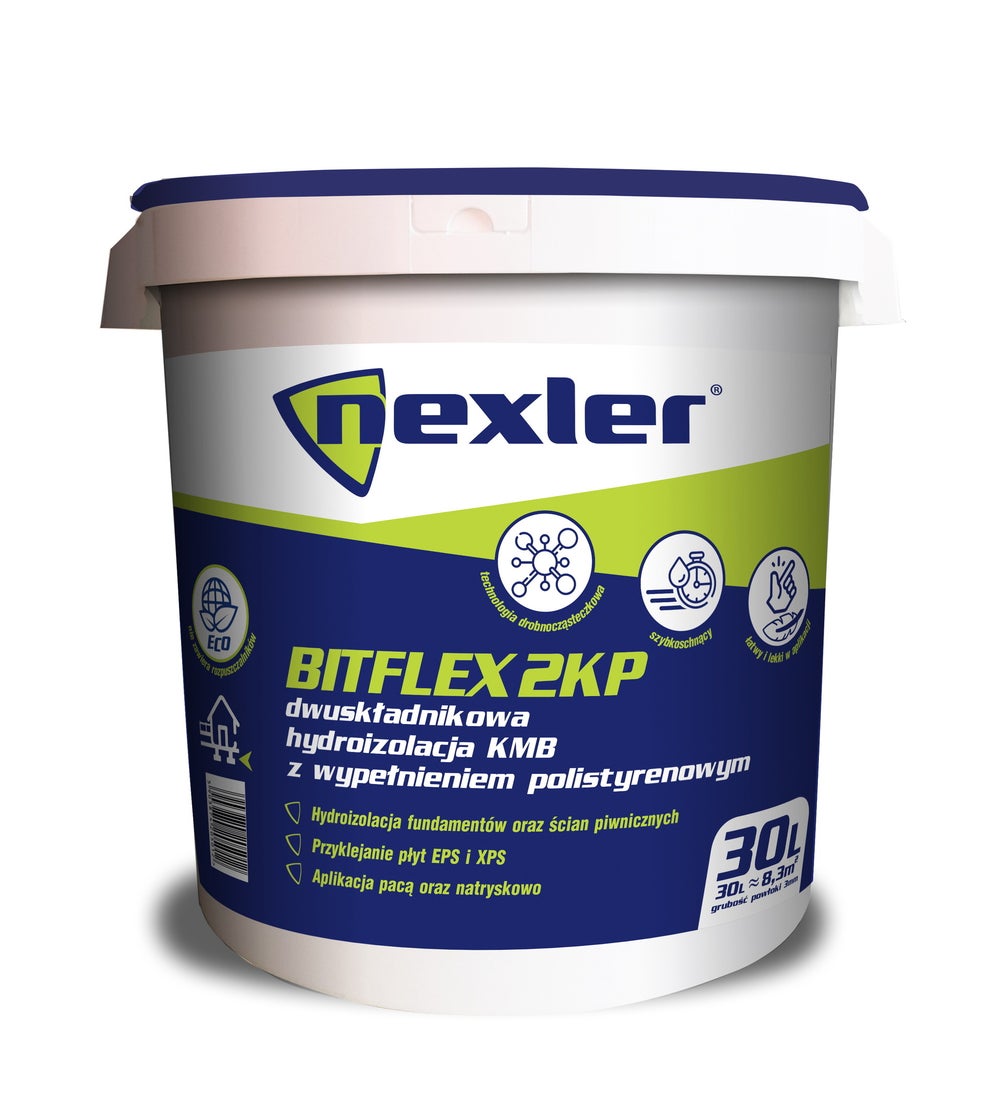 Grubowarstwowa izolacja przeciwwodna KMB Nexler Bitflex 2KP 30 l, dwuskładnikowa